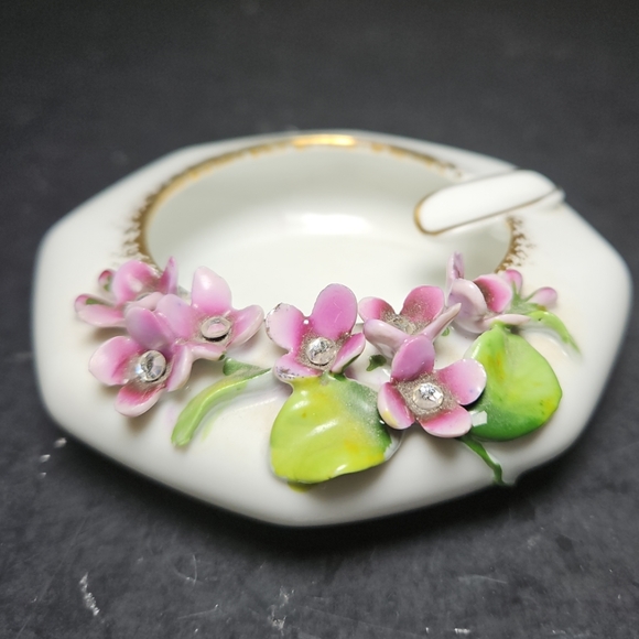 Lefton | Accents | Vintage Lefton China Ashtray With Purple Flowers ...